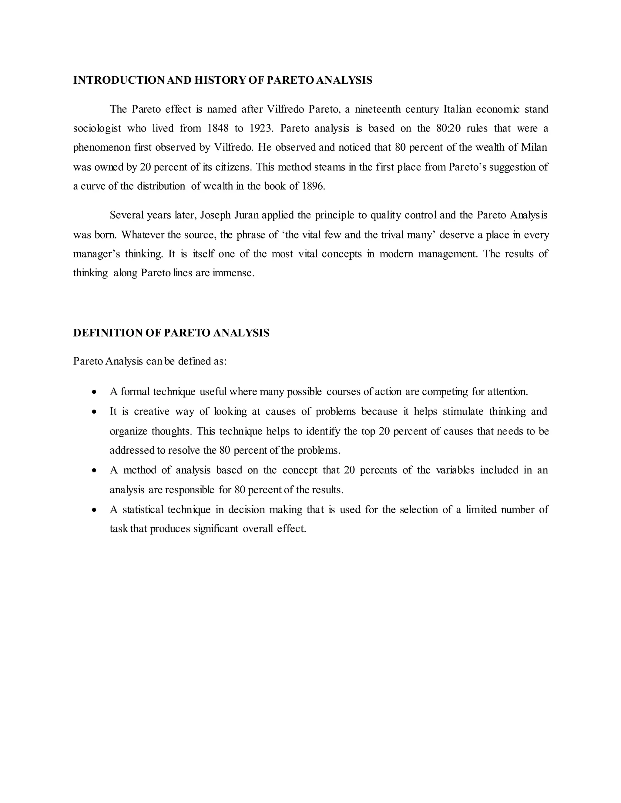 Pareto analysis | DOCX