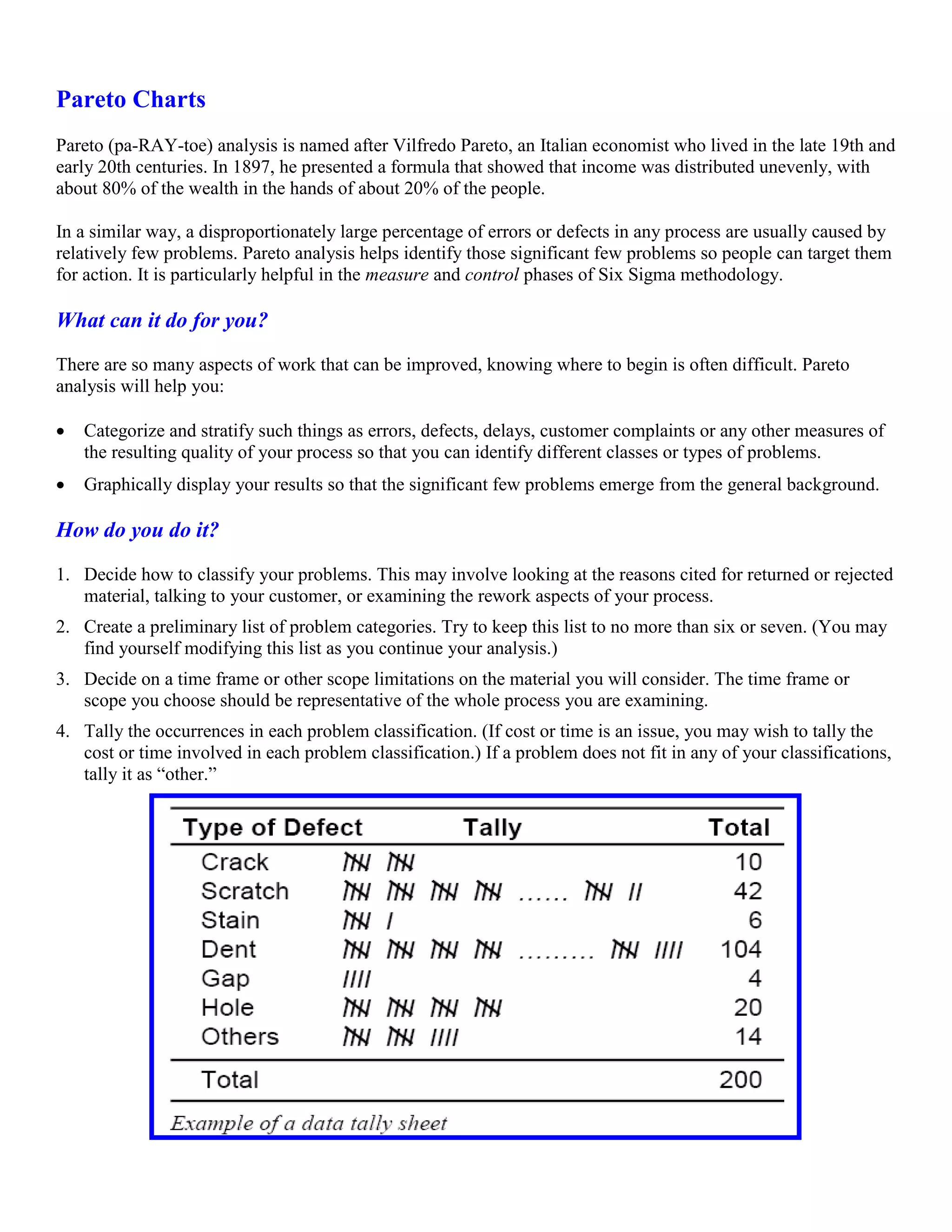 Pareto charts | PDF