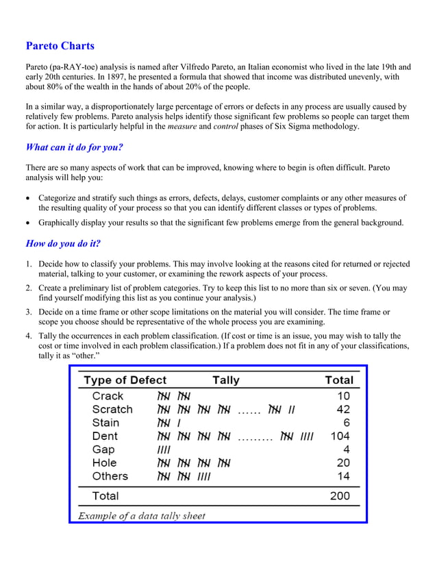 Pareto Charts | PDF