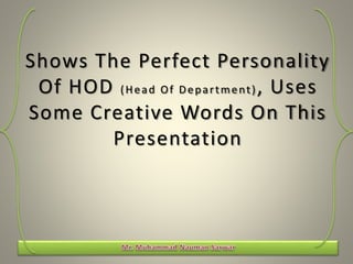 Parfect head of department | PPTX