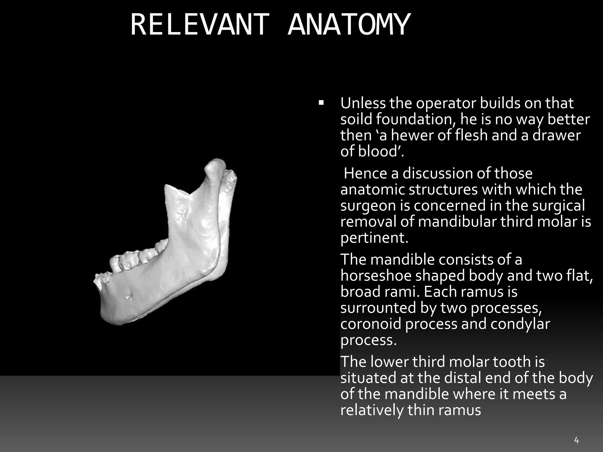 SURGICAL EXTRACTION OF MANDIBULAR THIRD MOLAR | PPTX