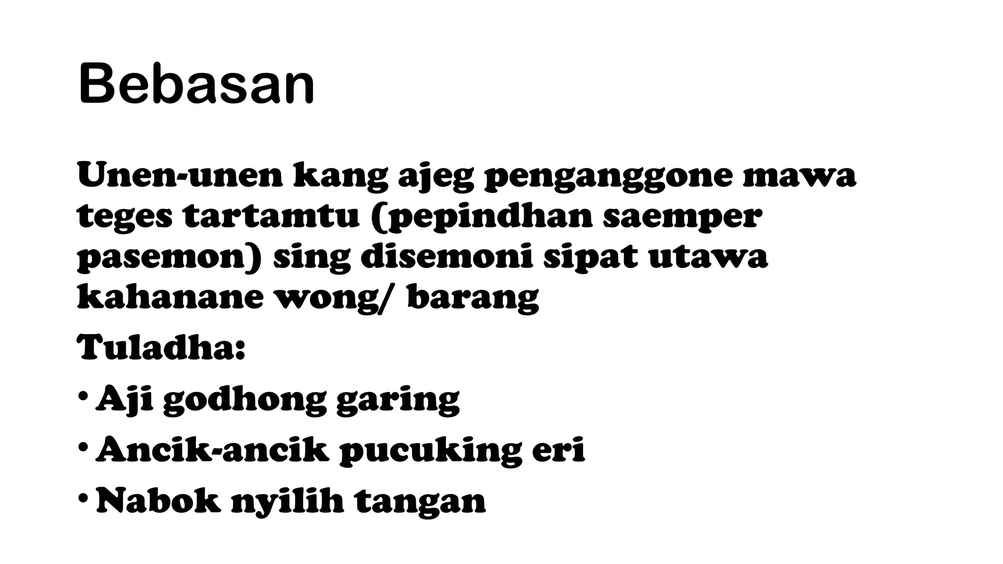 Paribasan bahasa jawa lan bebasan bahasa jawa | PPTX