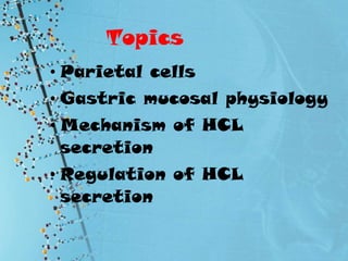 Parietal cells in health & diseases | PPT