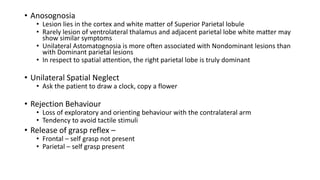 Parietal Lobe SIgns 24_7_18 | PPTX