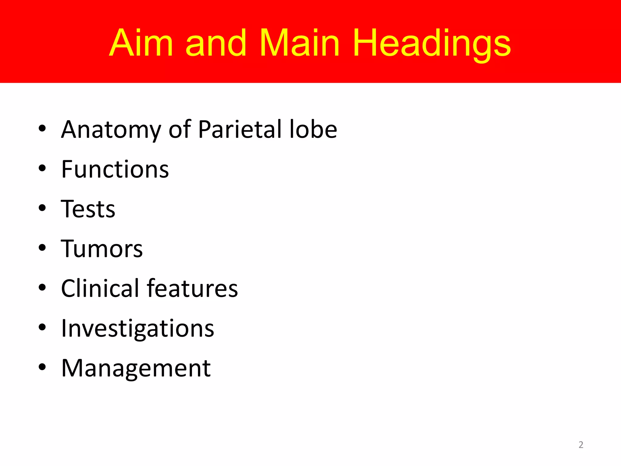 Parietal lobe tumor | PPTX
