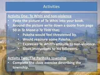 Parihaka power point outline | PPTX