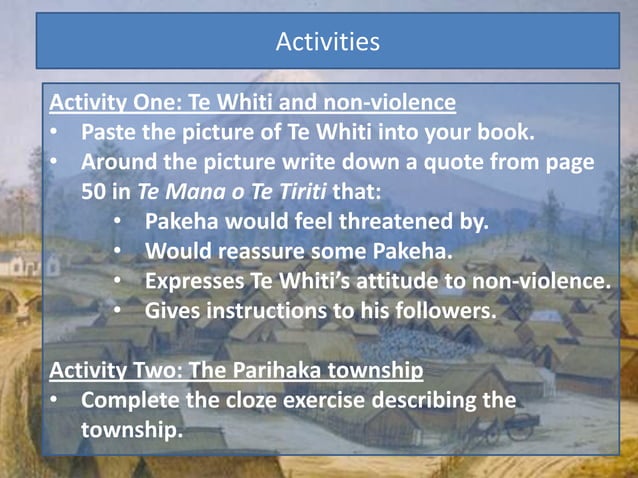 Parihaka power point outline | PPT
