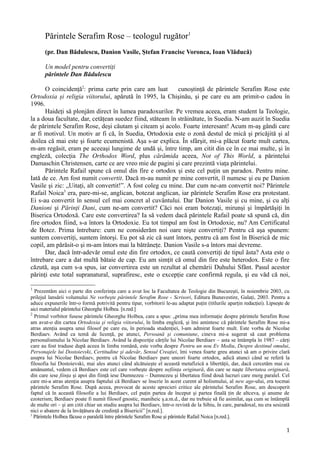 Parintele Serafim Rose, teologul rugator | PDF