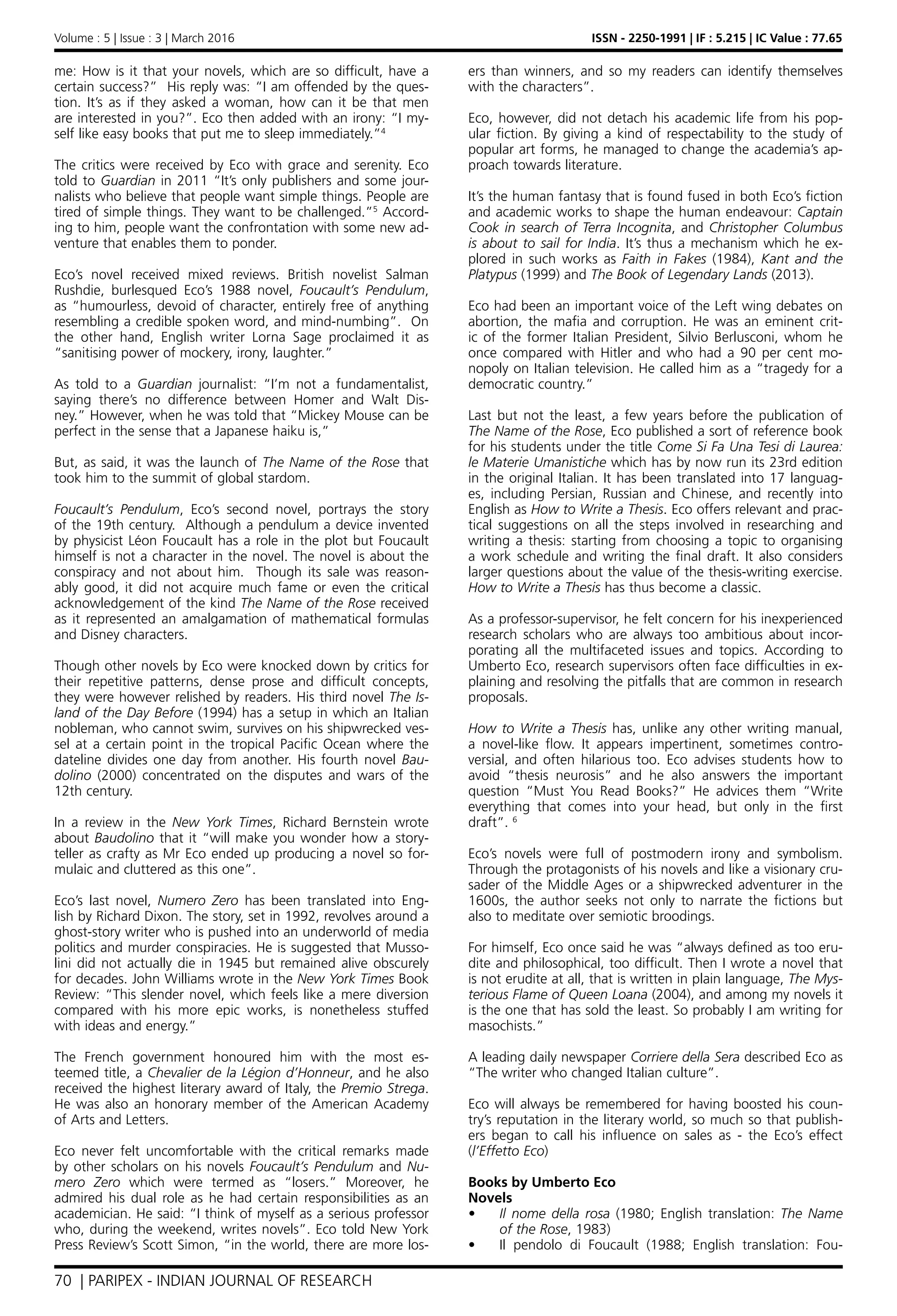 Remembering umberto eco... | PDF