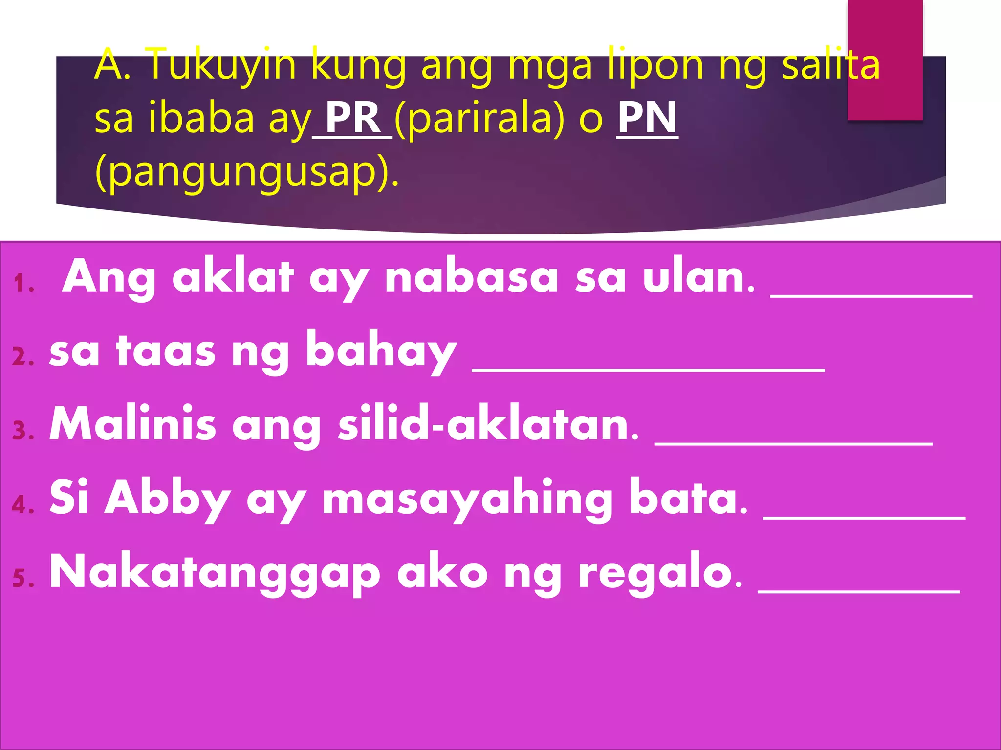 Parirala at pangungusap | PPTX