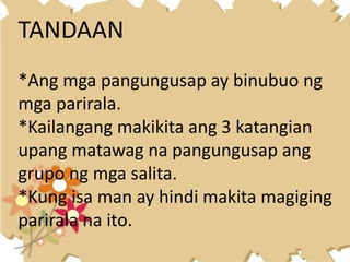 Parirala at pangungusap | PPTX