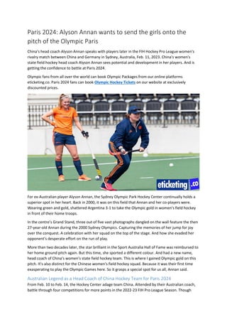 Paris 2024 Alyson Annan wants to send the girls onto the pitch of the ...