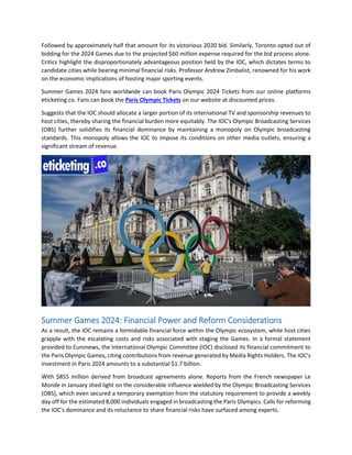 Paris 2024 Balancing Enthusiasm and Economic Realities.pdf | Summer ...