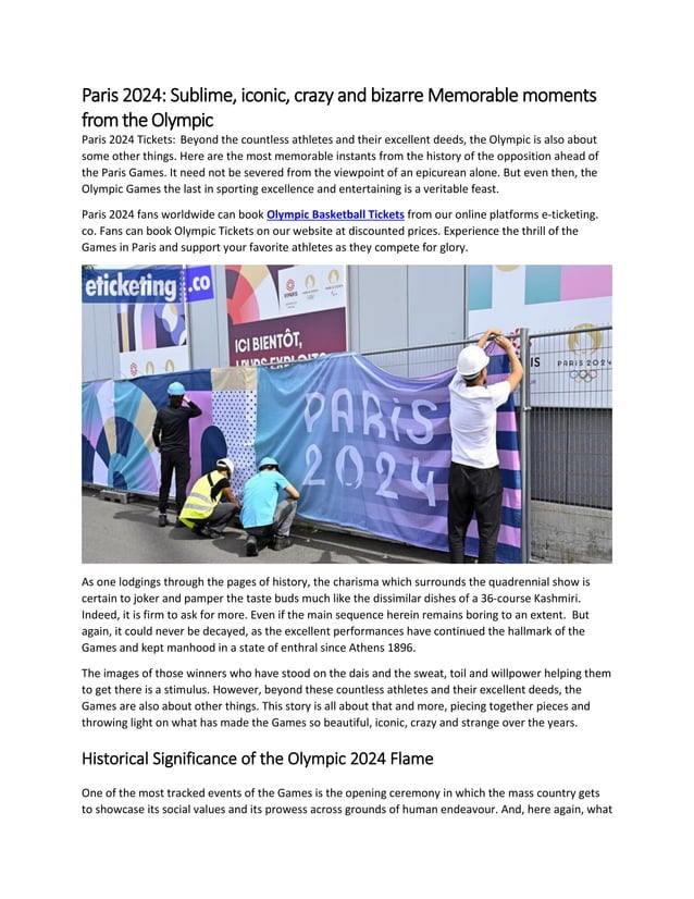 Paris 2024 Sublime, iconic, crazy and bizarre Memorable moments from ...