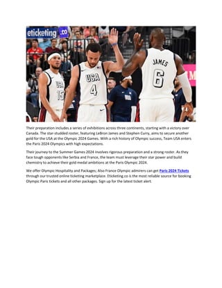 Paris 2024 Team USA Ready to Defend Gold with Star-Studded Roster in Men's Olympic Basketball ...