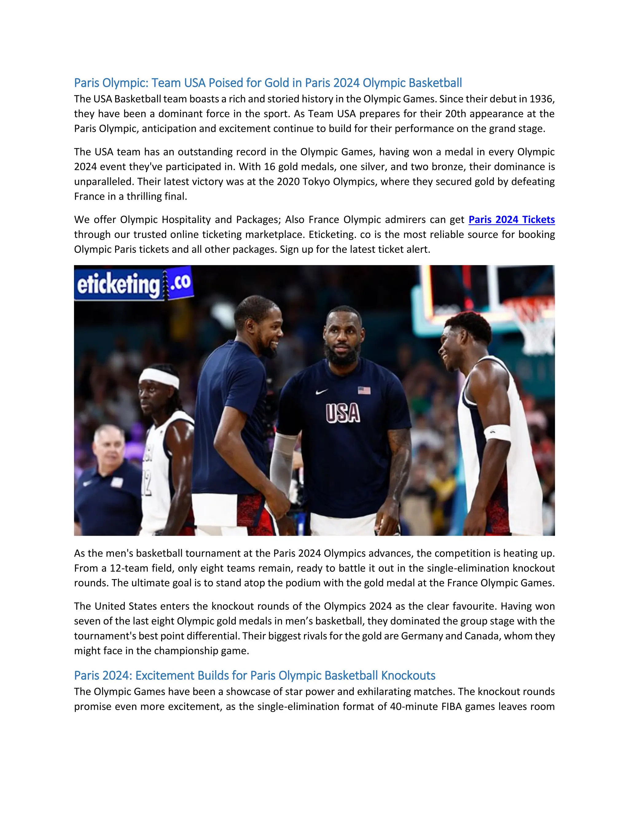 Paris 2024 The USA Olympic Basketball Team is ready to showcase its ...