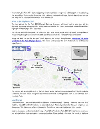 Paris 2024 Unprecedented Seine River Opening Ceremony for Paris Olympic ...