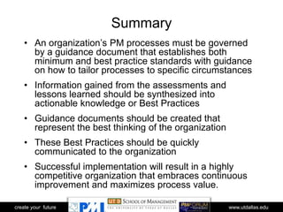 Continuous Project Mgmt Improvement through Best Practices | PDF