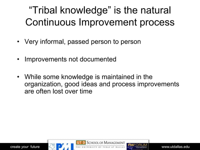 Continuous Project Mgmt Improvement through Best Practices | PPT