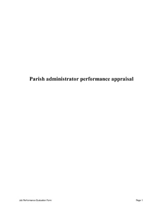Parish administrator performance appraisal | DOCX