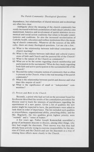 Parish community theological questions | PDF