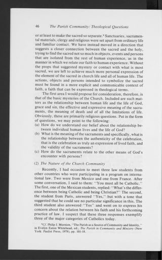 Parish community theological questions | PDF