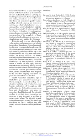 Paris, hoffman reading assessments k 3 | PDF