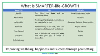 The SMARTER-life-GROWTH approach to wellbeing, happiness and success | PPTX