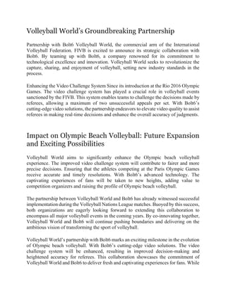 Paris Olympic Enhancing Olympic Beach Volleyball Video Challenge System ...