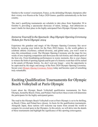 Paris Olympic Enhancing Olympic Beach Volleyball Video Challenge System ...