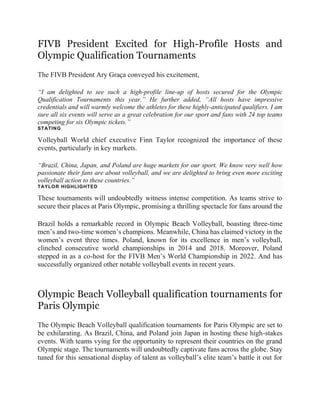 Paris Olympic Enhancing Olympic Beach Volleyball Video Challenge System ...