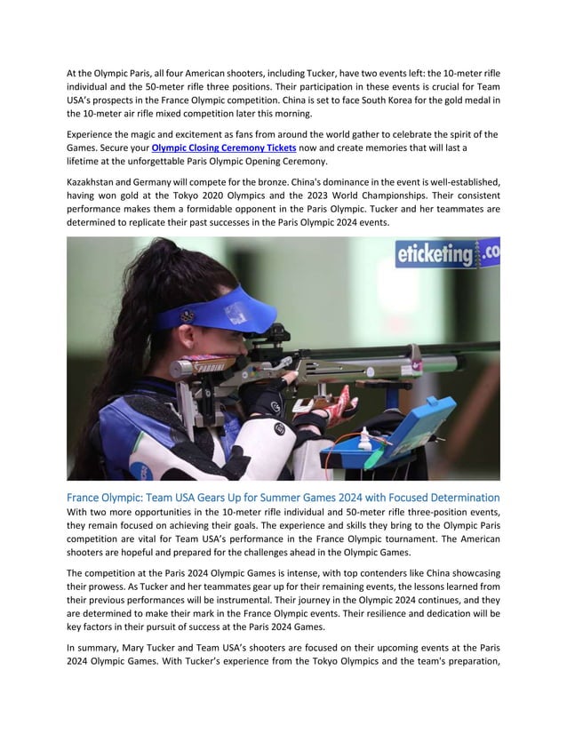Paris Olympic USA Shooting Falls Short in Air Rifle Mixed Event at Paris 2024.docx