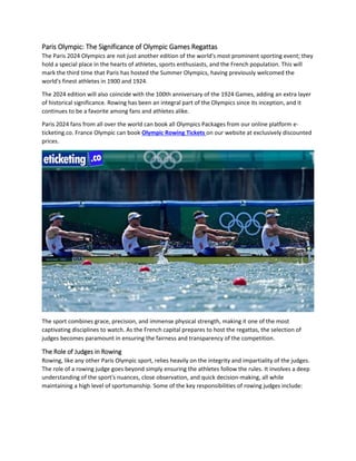 Paris Olympic: World Rowing Judges Unveiled for the Paris 2024 Regattas ...