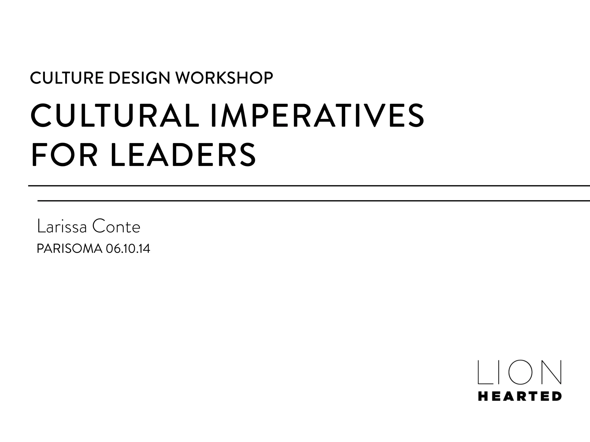 Cultural Imperatives for Leaders—June 2014 | PDF