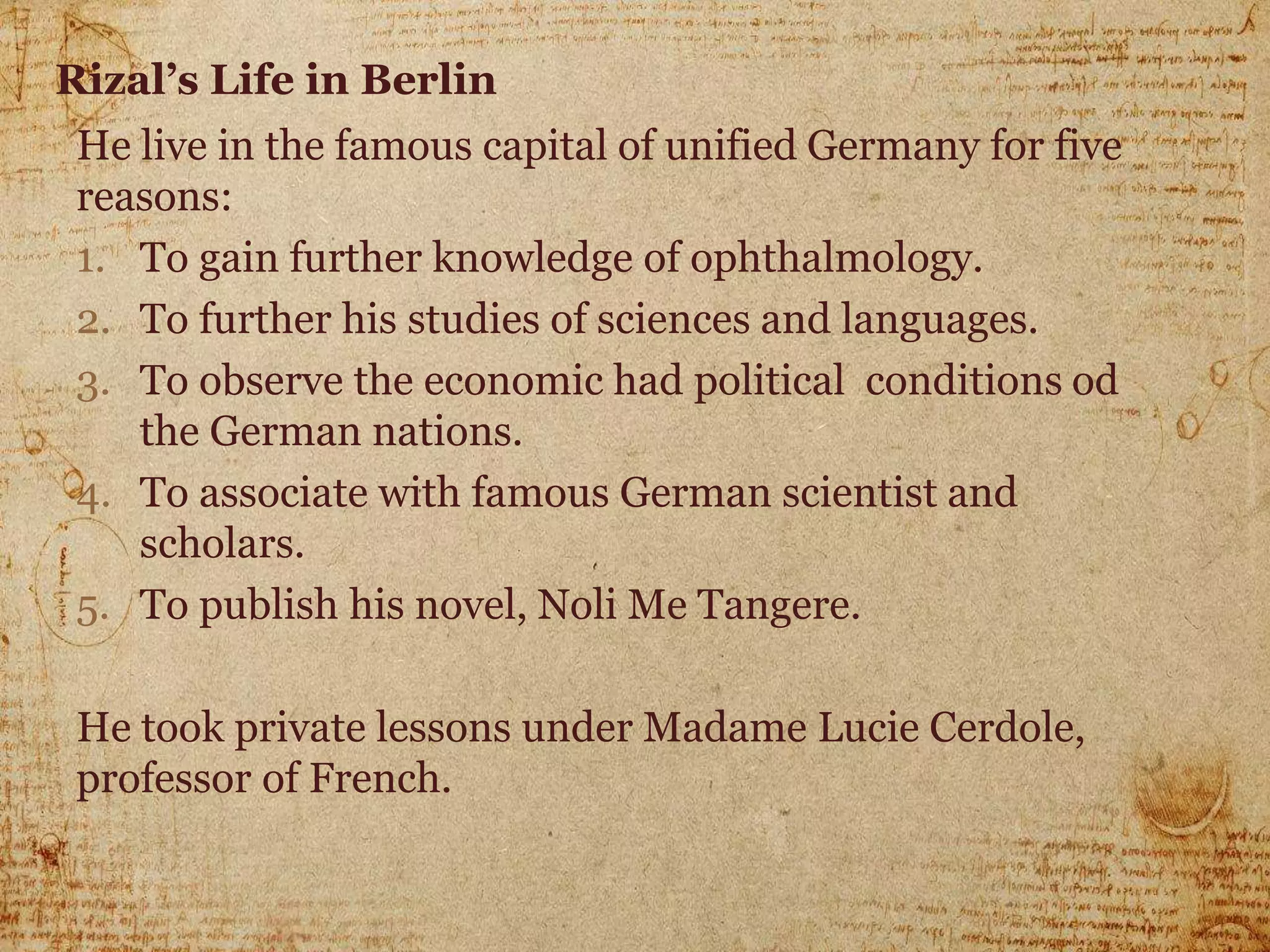 Rizal Chapter 7: Paris to Berlin | PPTX