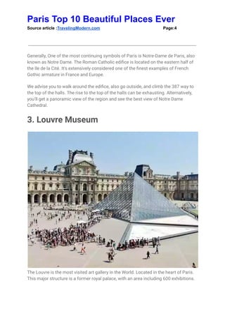 Paris Top 10 Beautiful Places Ever.docx | PDF