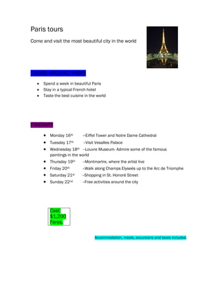 Paris tours | PDF