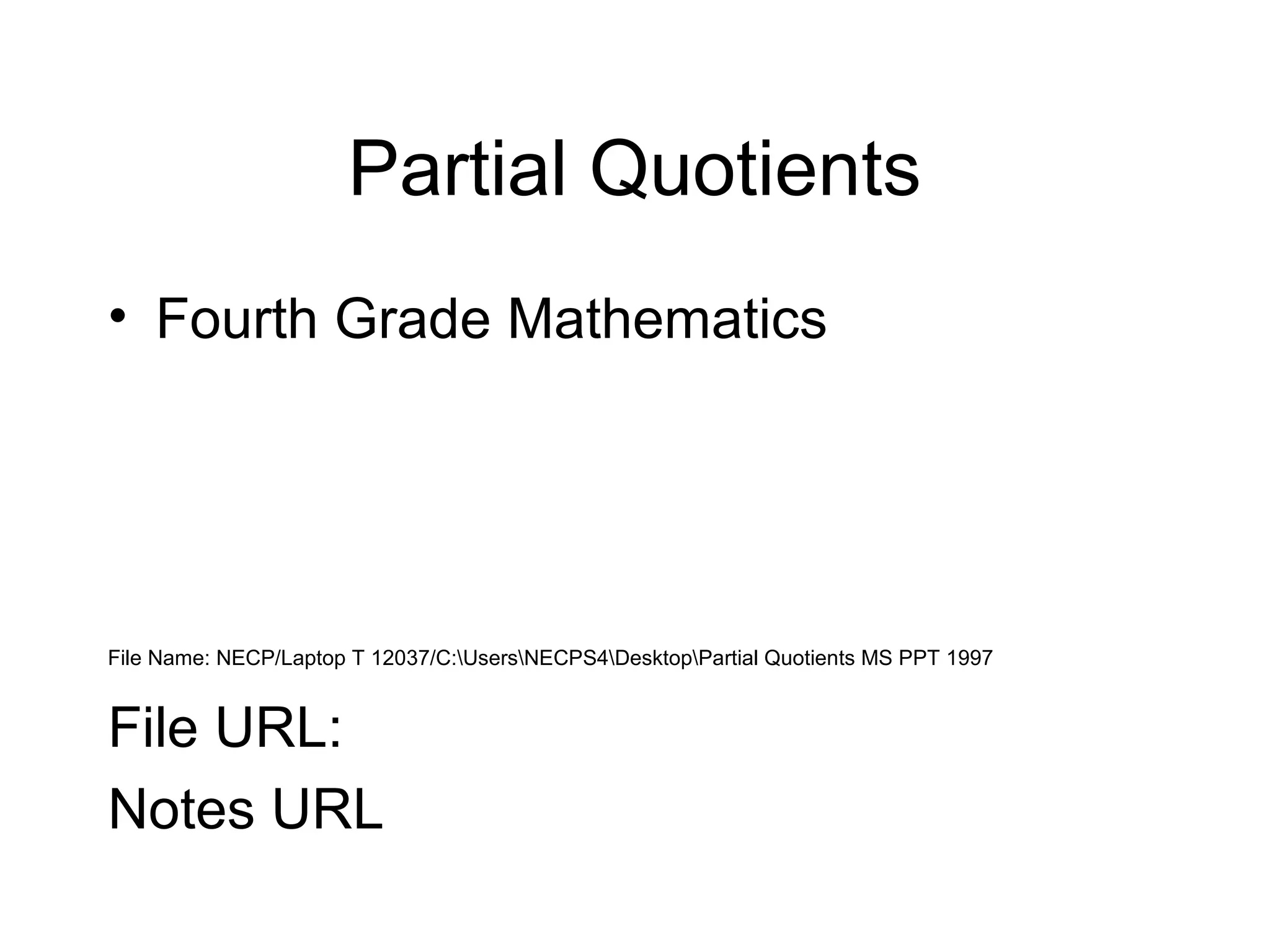 Paritial quotients ppt | PPT