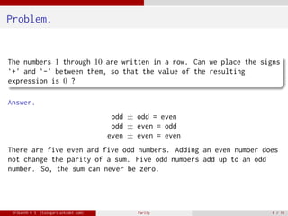Parity arguments in problem solving | PDF