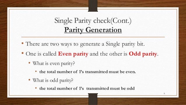 Parity Checkerror Detecting Codes