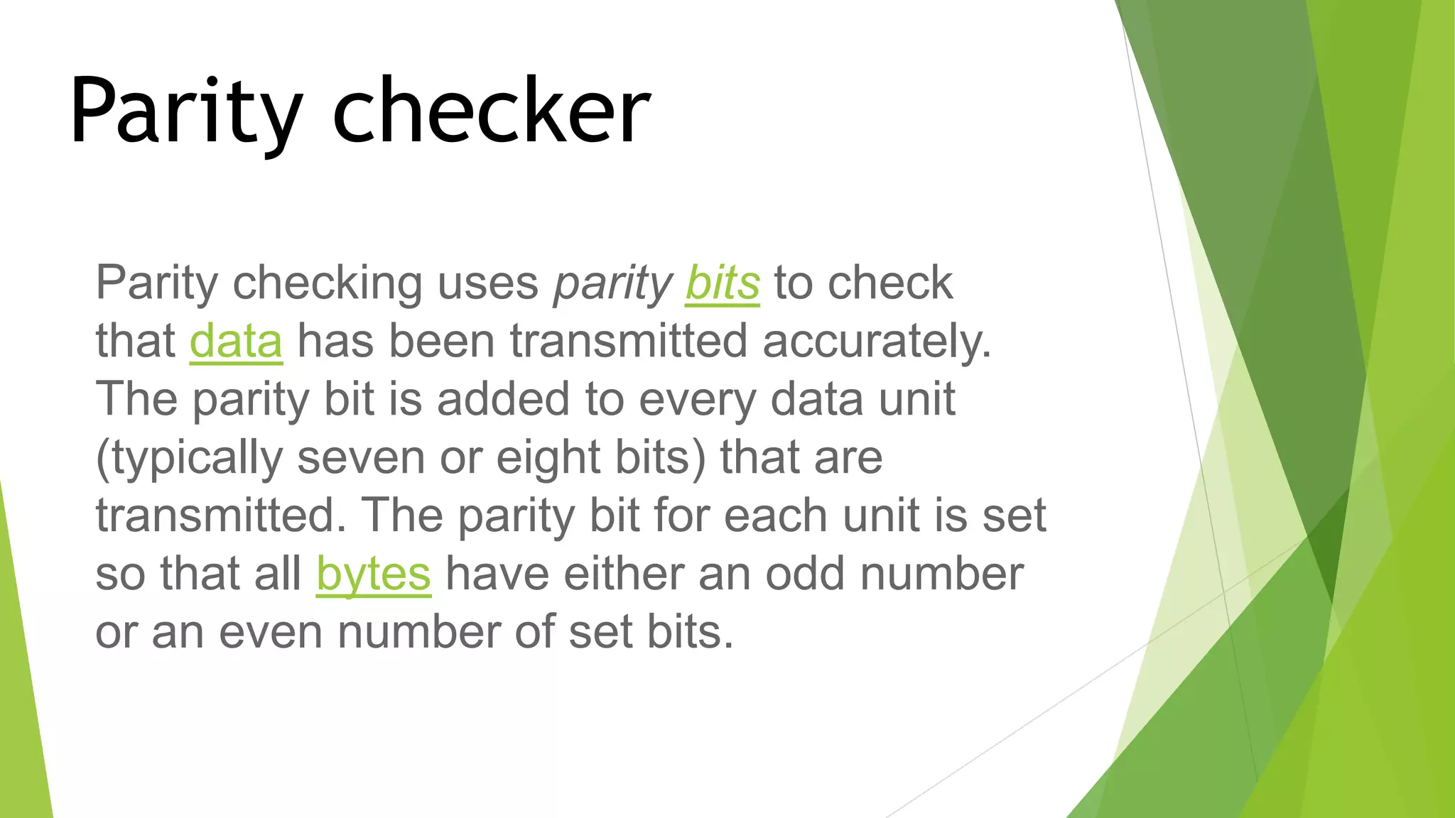 PARITY_GENERATOR_AND_CHECKER_PPT.pptx | Programming Languages | Computing