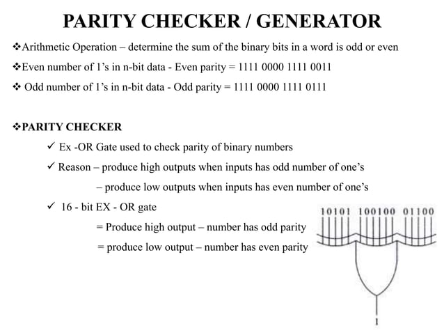 Parity generator & checker | PPTX