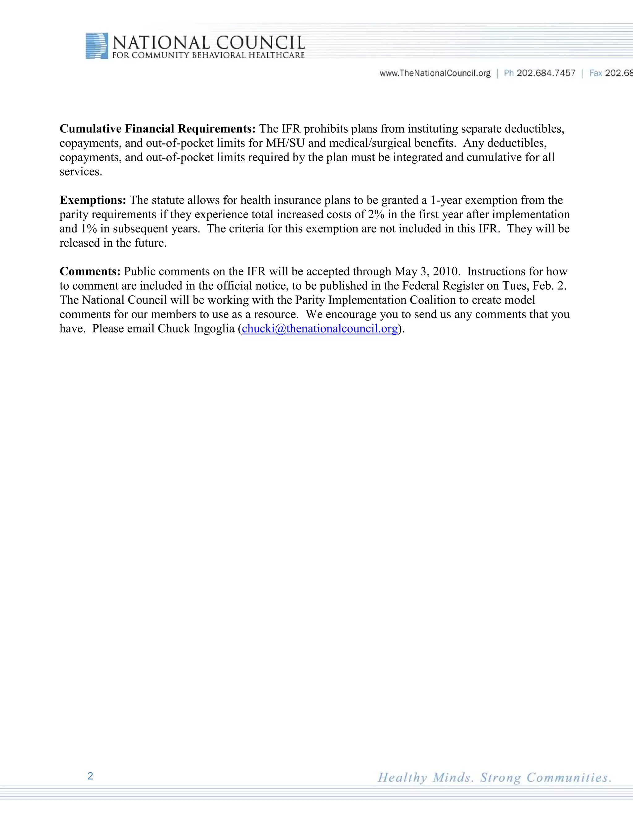 Parity ifr fact sheet 2 2-10 | PDF