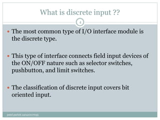 Discrete Input module block diagram and wiring in PLC | PPTX