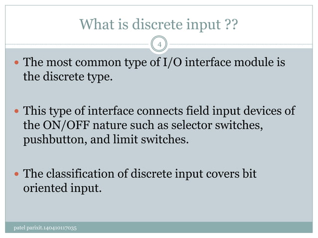 Discrete Input module block diagram and wiring in PLC | PPTX