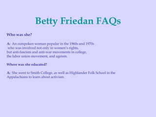 Betty Friedan | PPT
