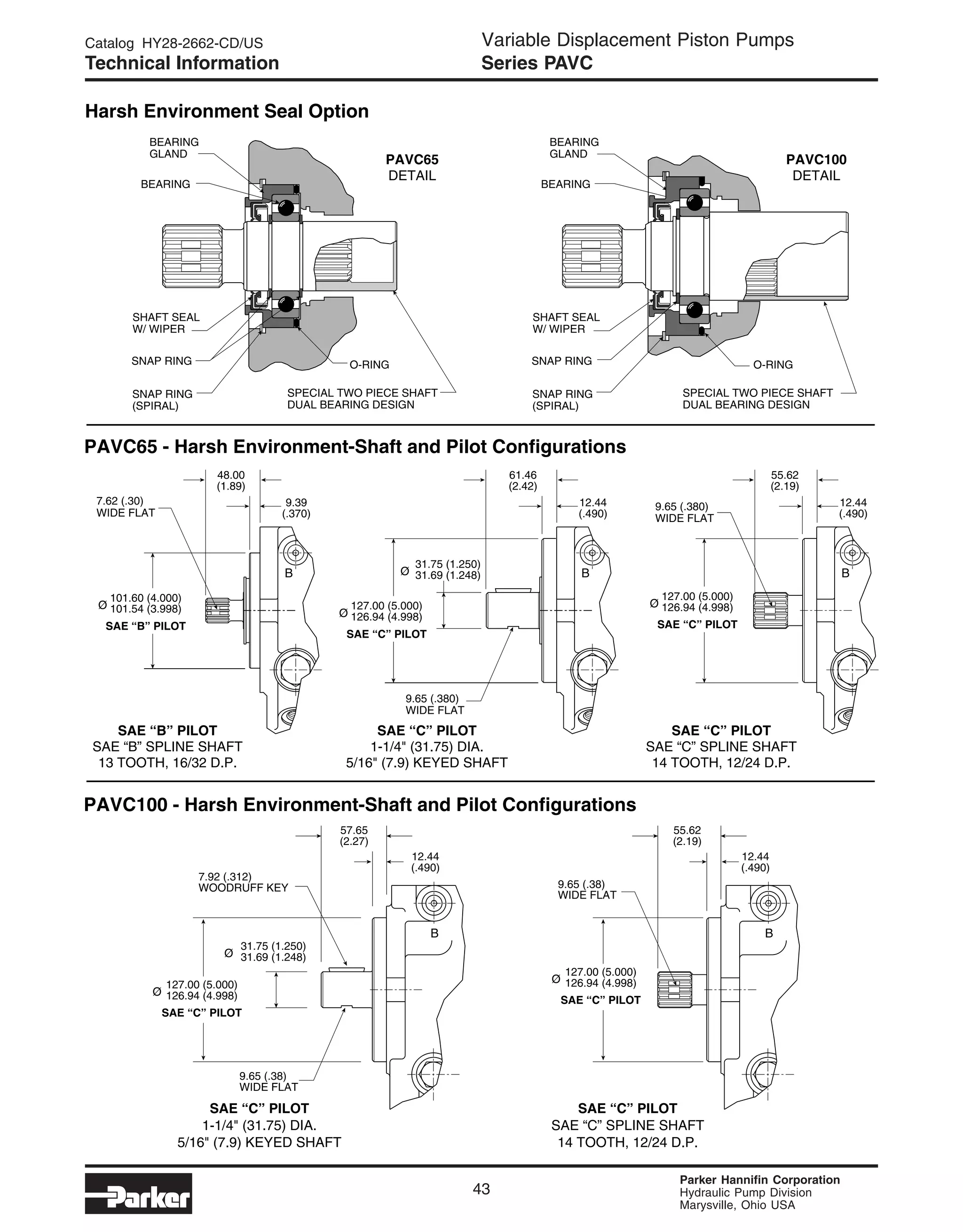 Parker (pavc,-pavc33,-pavc38,-pavc65,-pavc100)-hydraulic-piston-pumps ...