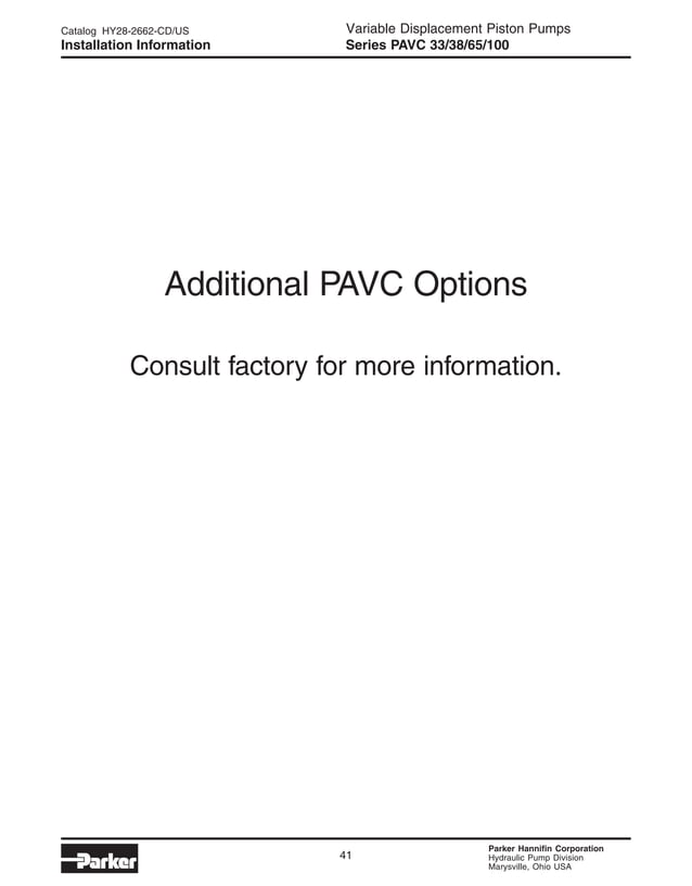 Parker (pavc,-pavc33,-pavc38,-pavc65,-pavc100)-hydraulic-piston-pumps ...