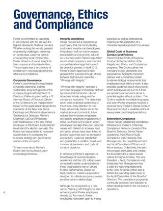 Parker 2013 Sustainability Report | Parker Hannifin | PDF