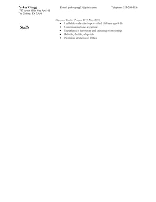Parker Gragg's Resume | PDF
